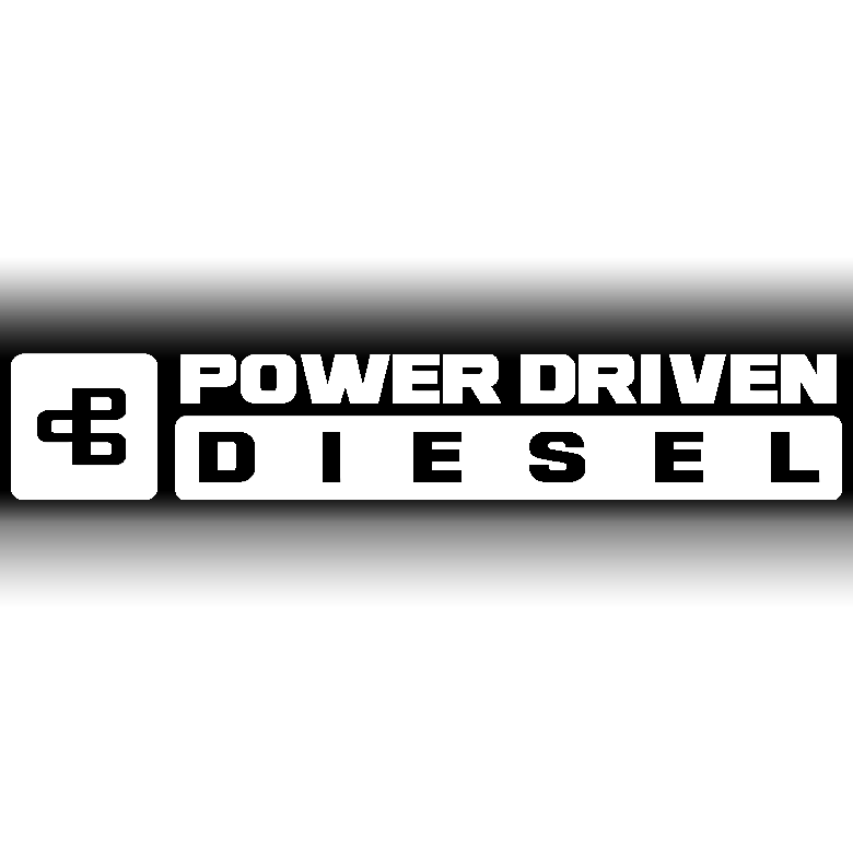 Power Driven Diesel 17" White Sticker